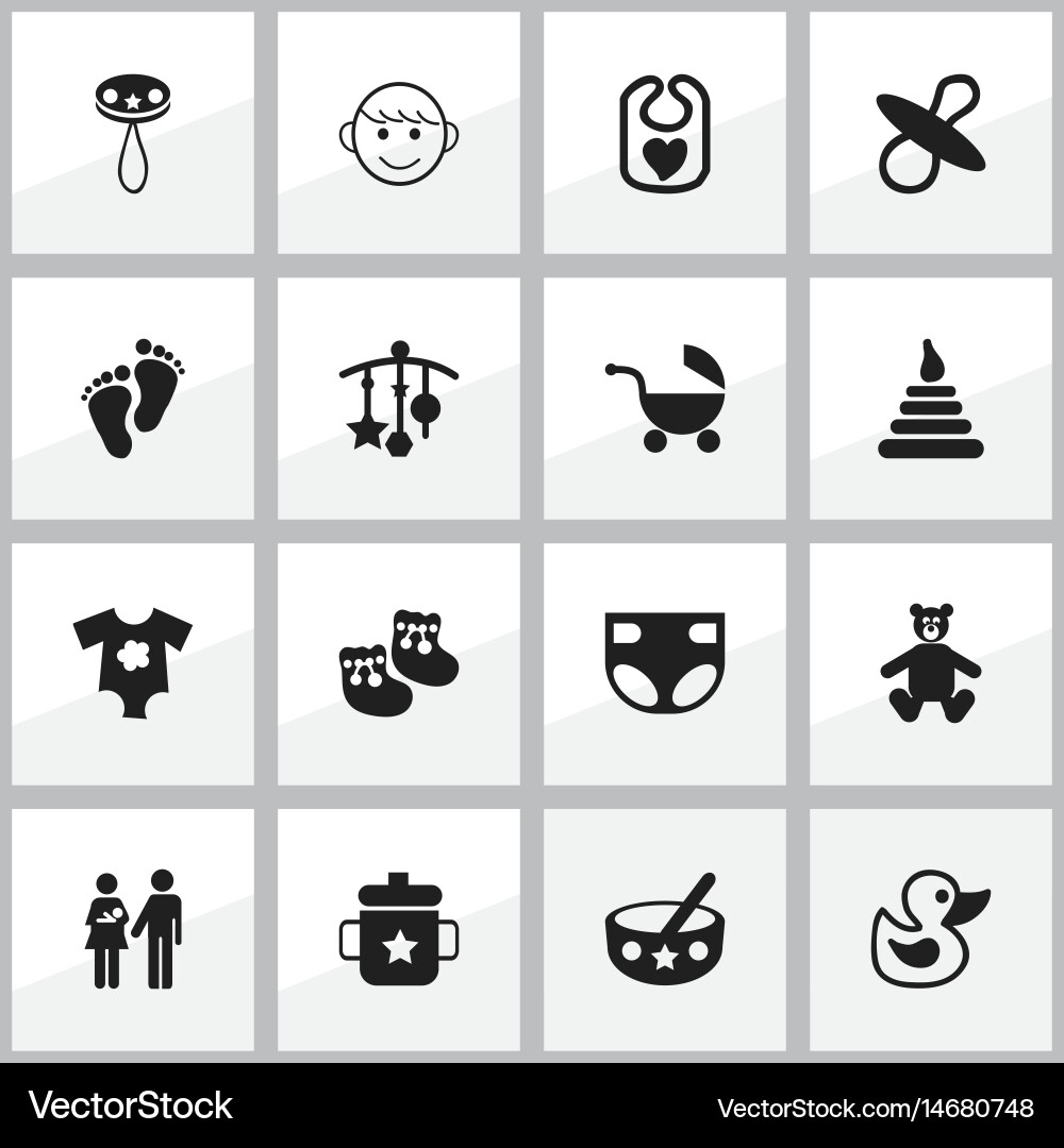 Set of 16 editable icons includes symbols Vector Image