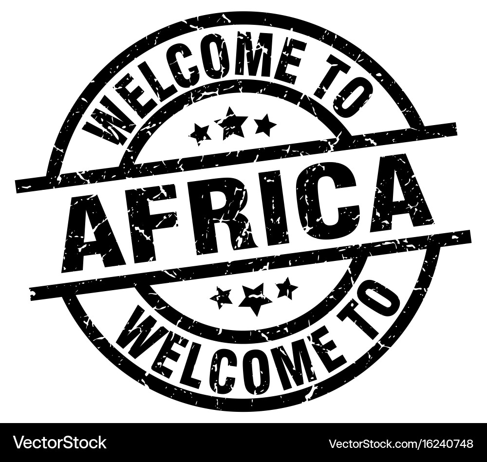 Welcome to africa black stamp Royalty Free Vector Image
