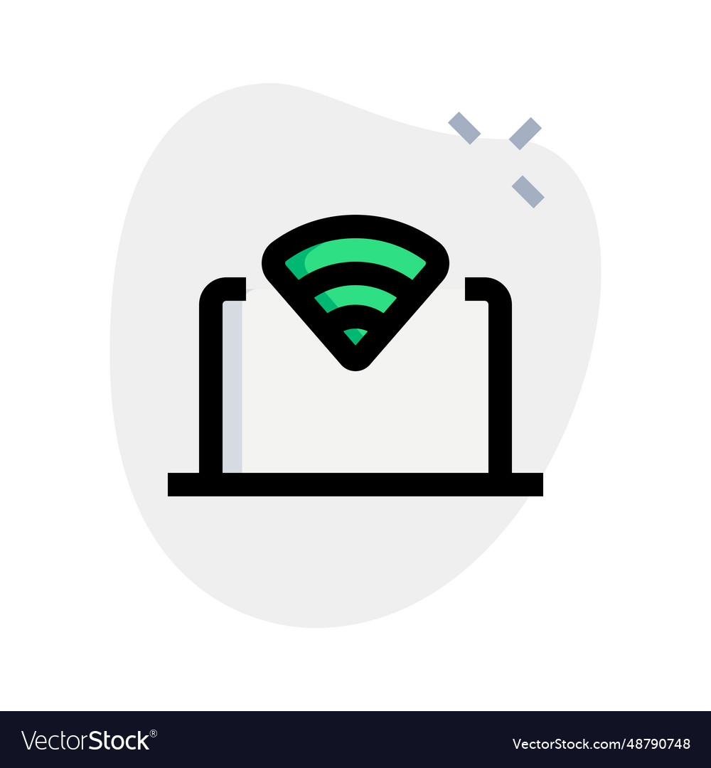 Wireless internet connection on a computer Vector Image
