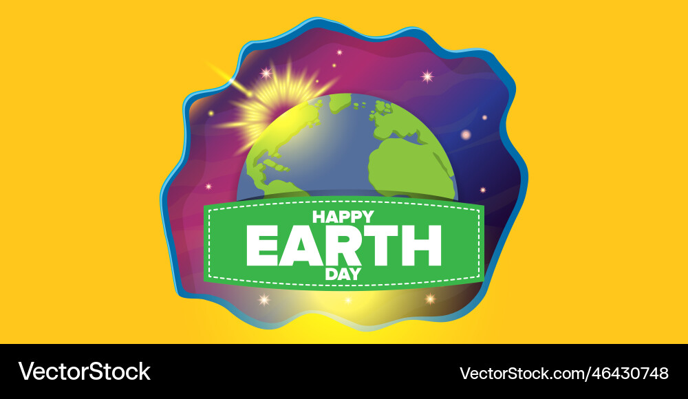 World earth day cartoon horizontal banner Vector Image