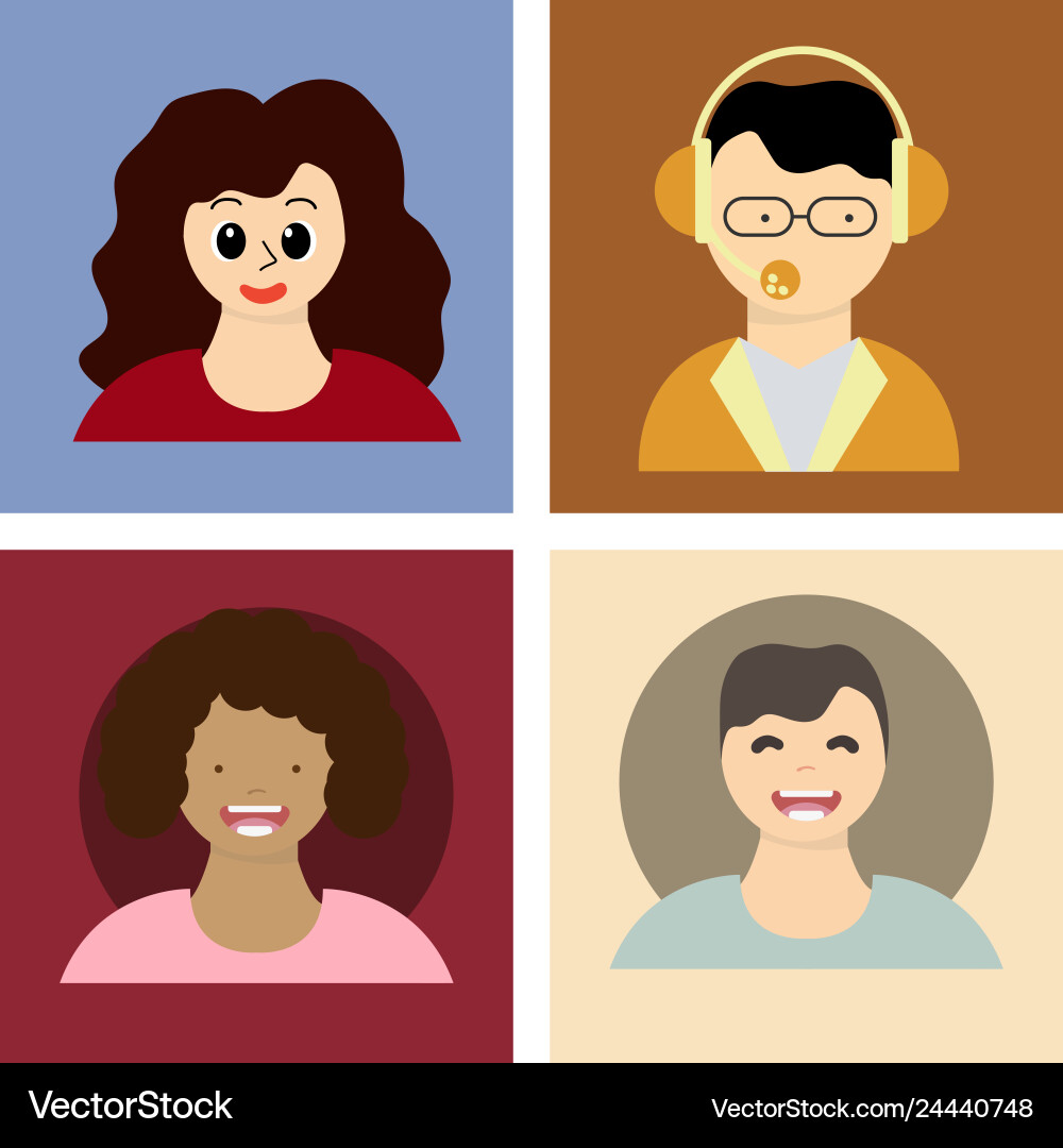 Young handsome human with various hairstyle Vector Image