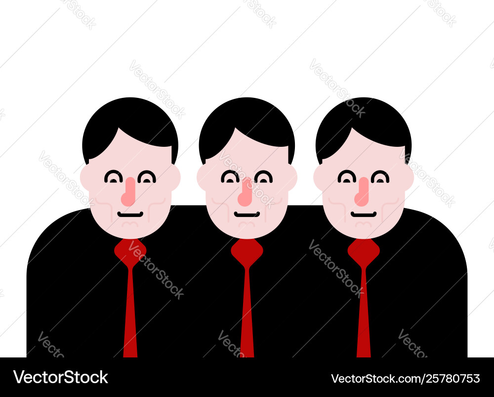 Business team three people together Royalty Free Vector