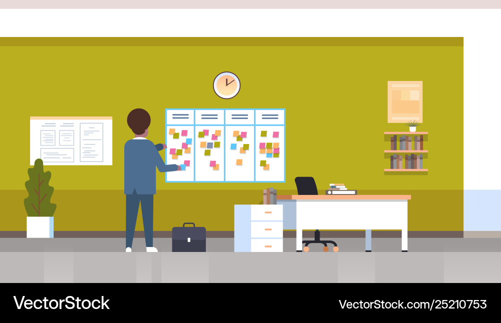Businessman scheduling work agenda weekly meeting Vector Image