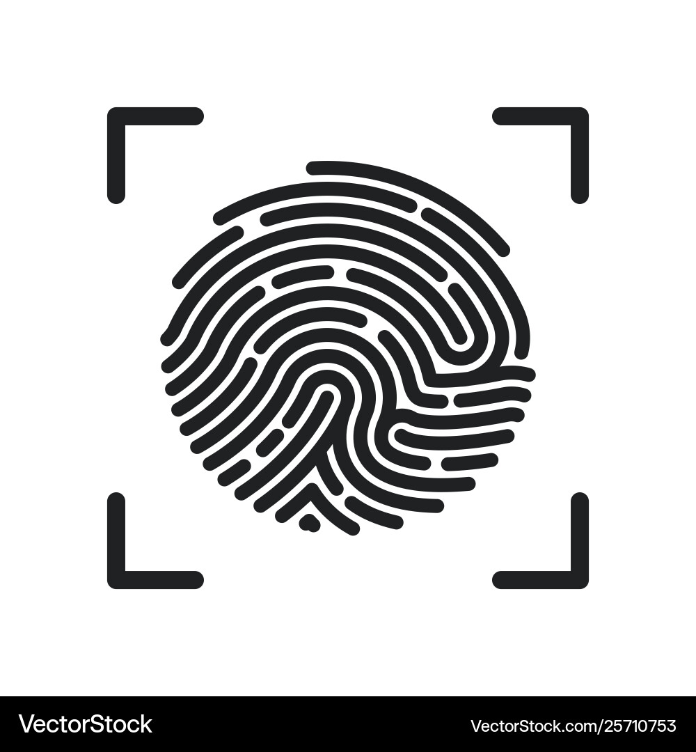 Circle fingerprint icon design for app finger Vector Image