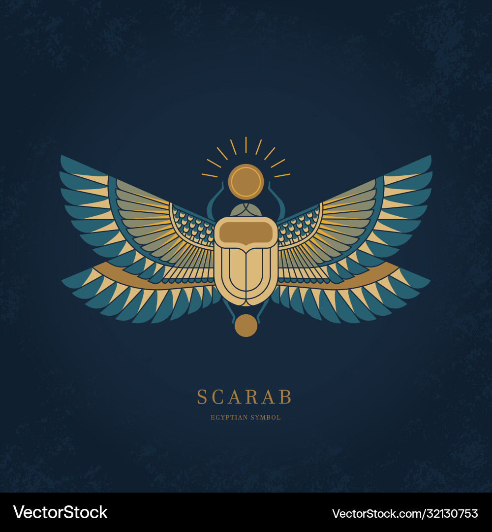 Colorful egyptian scarab Royalty Free Vector Image
