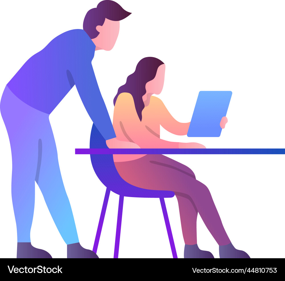 Coworker workplace icon isolated on white Vector Image