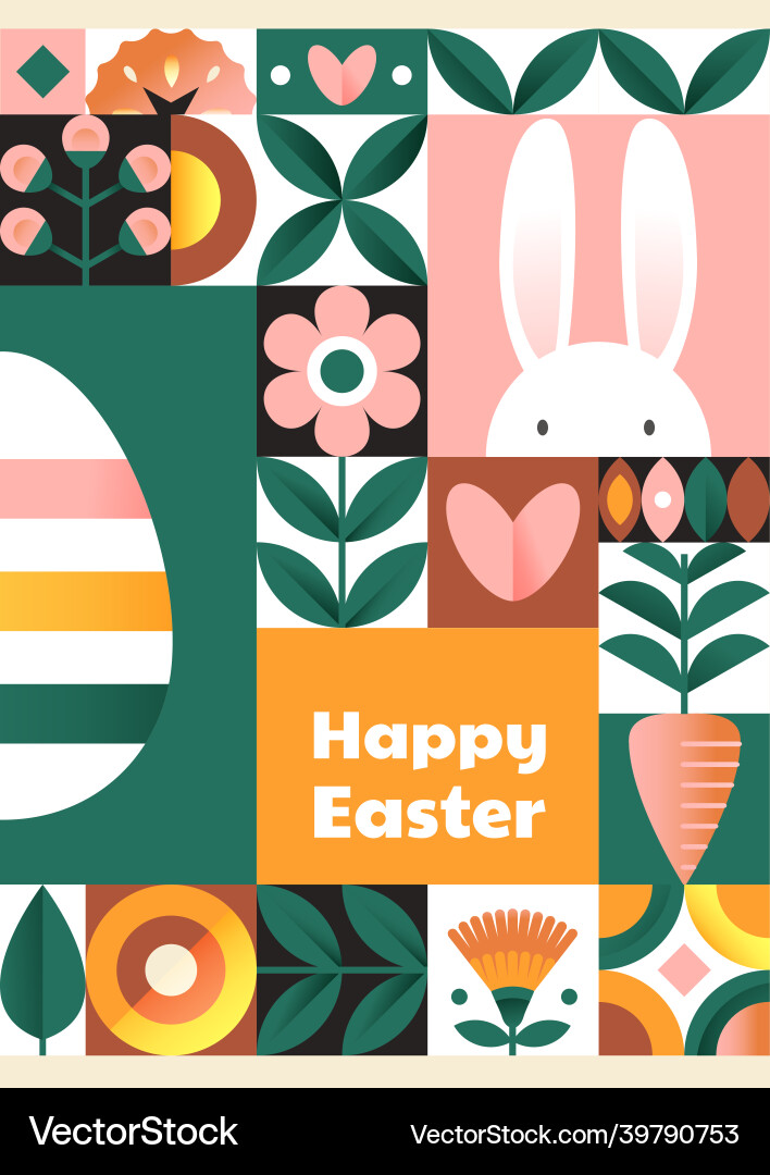 Easter card geometric design Royalty Free Vector Image