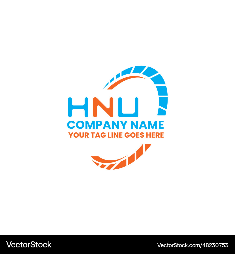 Hnu letter logo creative design with graphic Vector Image