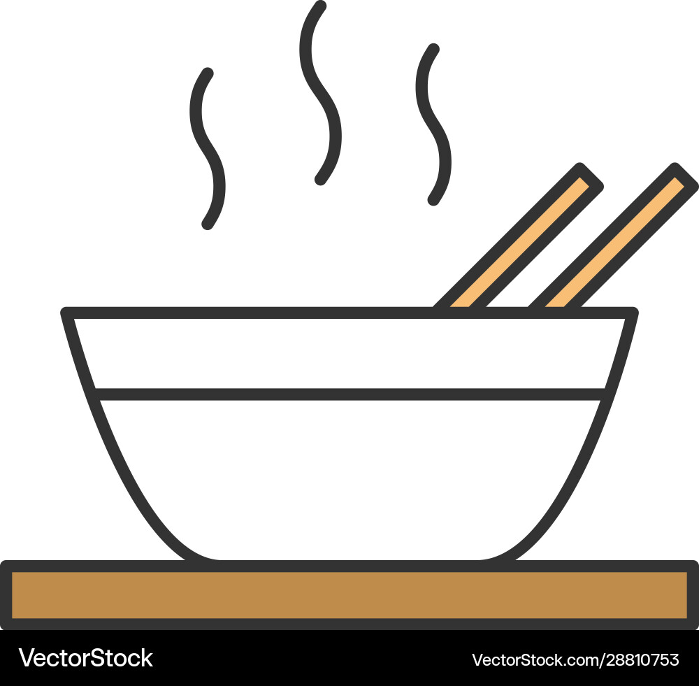 Hot chinese dish color icon Royalty Free Vector Image