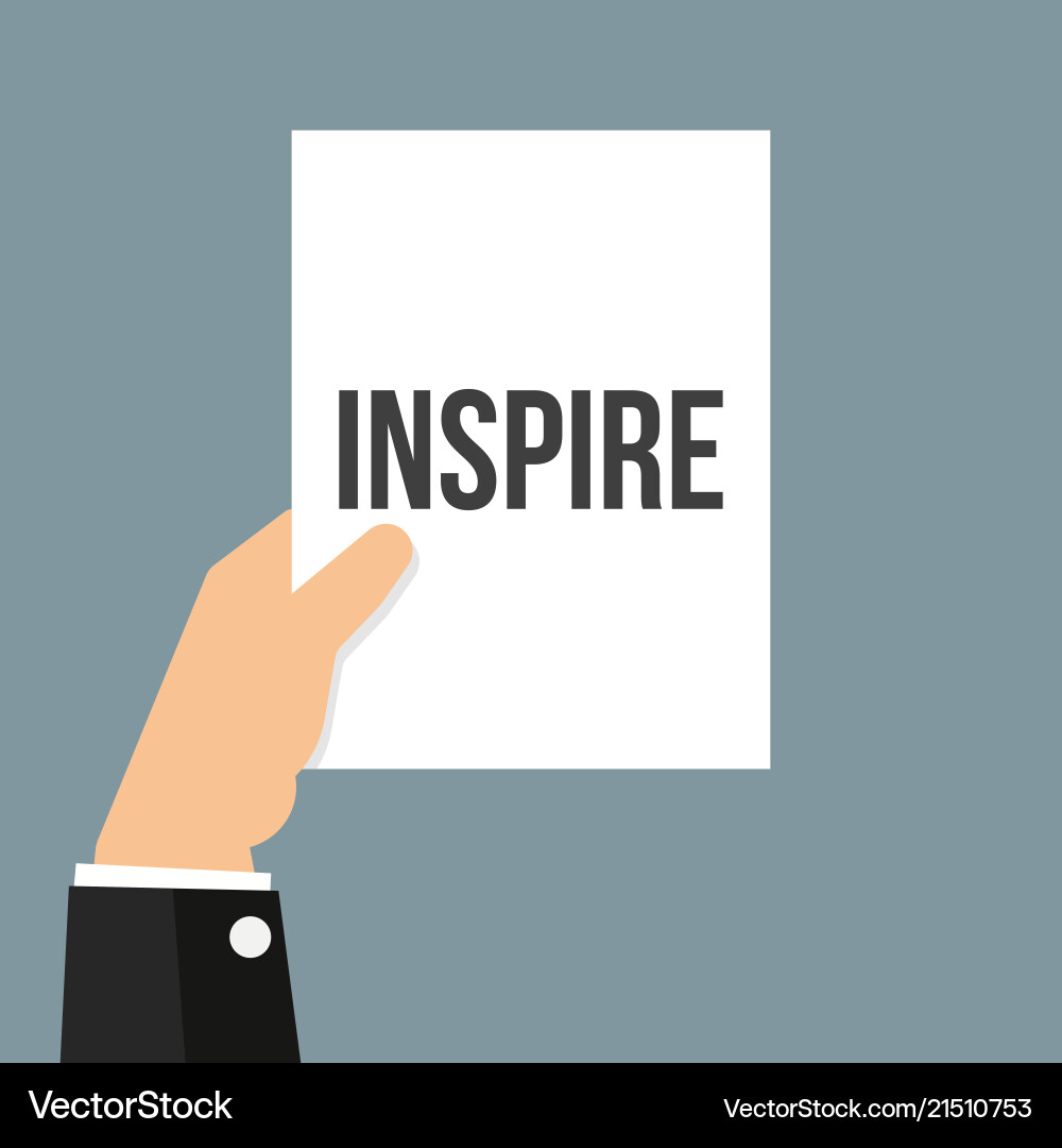 Man showing paper inspire text Royalty Free Vector Image