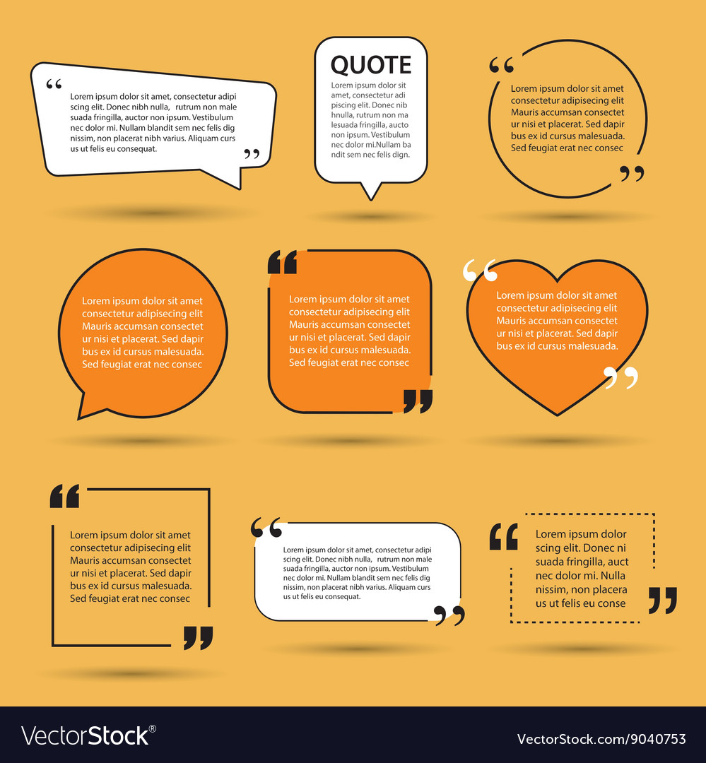 Modern quote text template design elements Vector Image