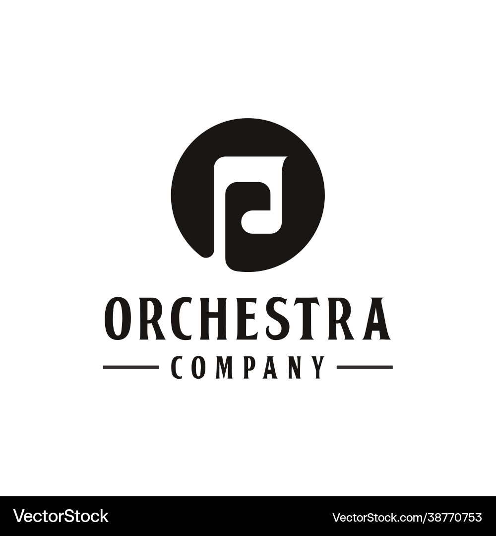 Music notes vintage retro logo icon Royalty Free Vector