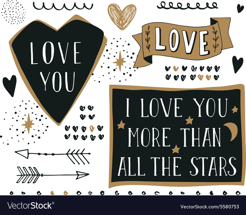 Set different hand drawn design elements Vector Image