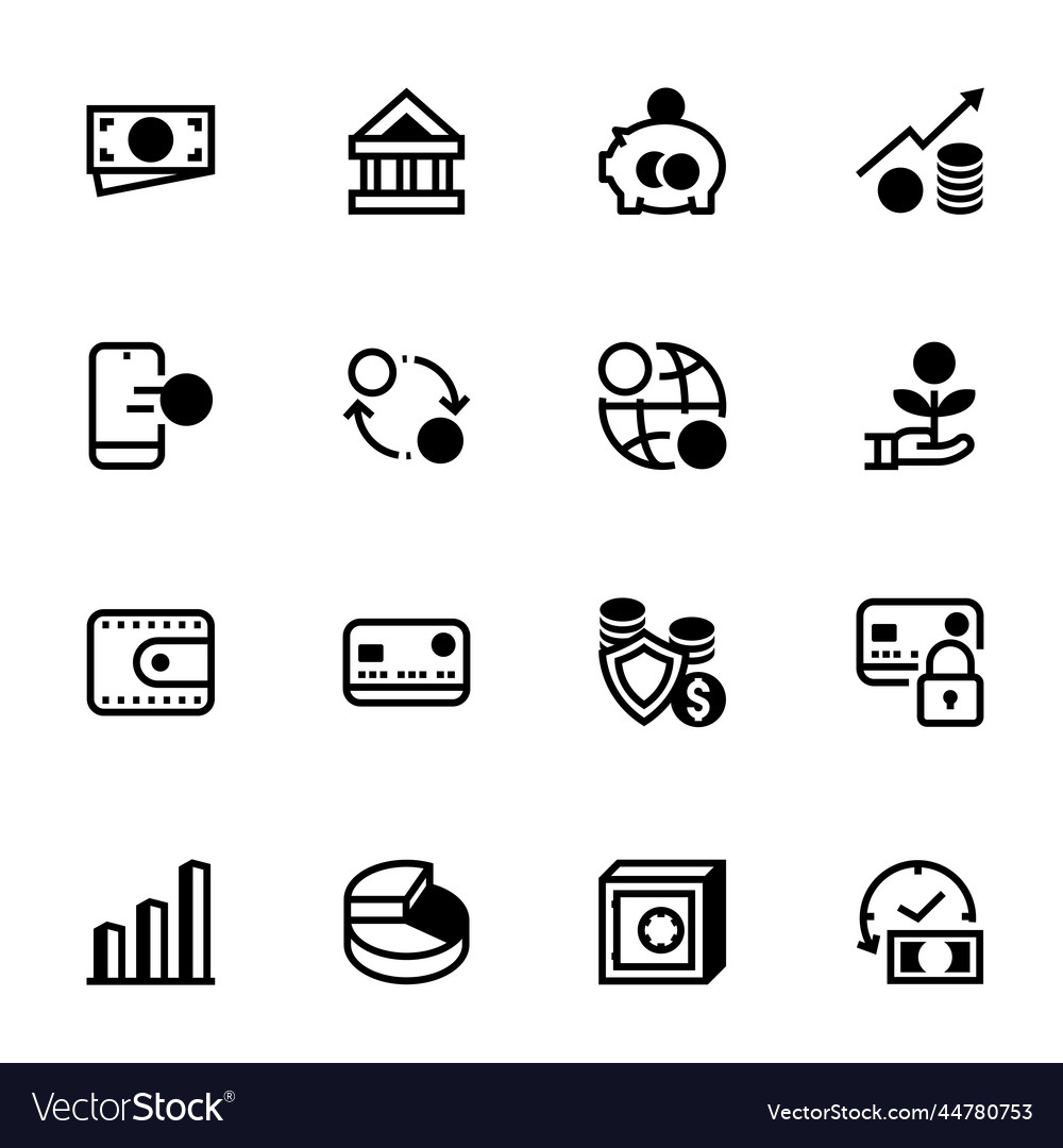 Set financial icons Royalty Free Vector Image - VectorStock