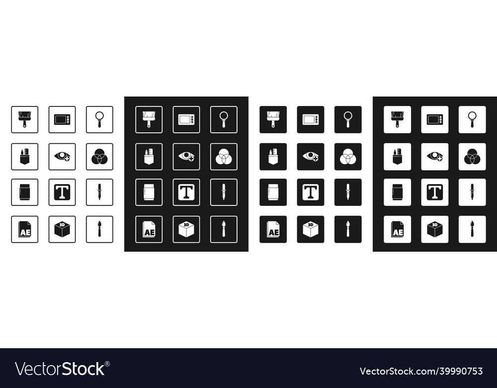 Set magnifying glass red eye effect crossed Vector Image Set magnifying glass red eye effect crossed Vector Image