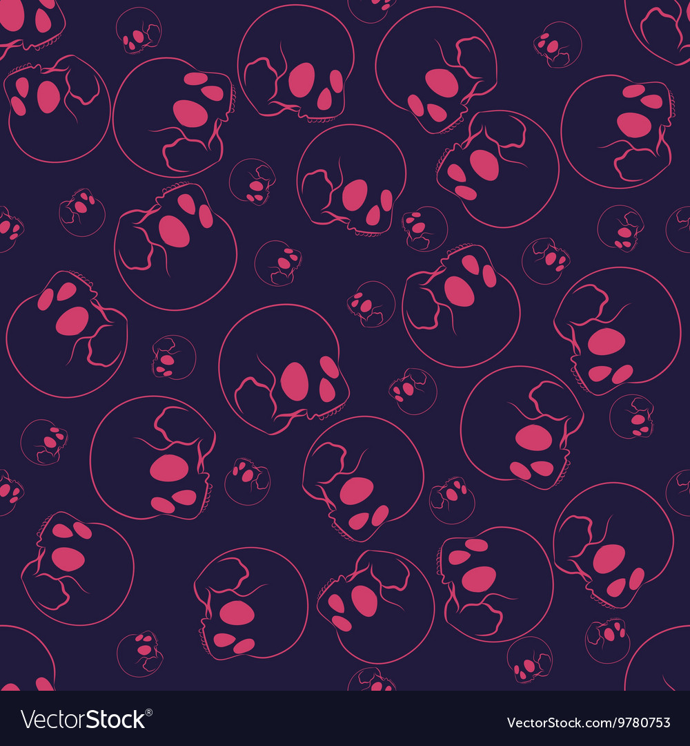 Skull seamless pattern Royalty Free Vector Image