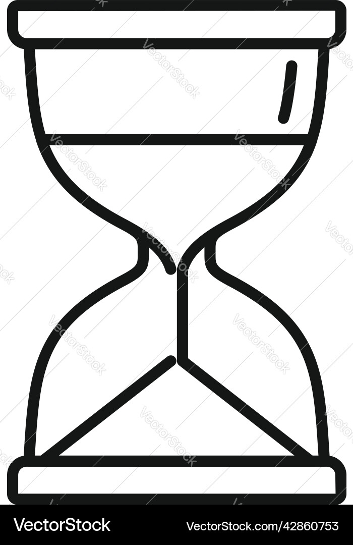 Test hourglass icon outline paper check Royalty Free Vector