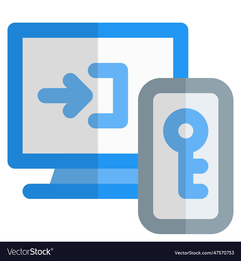Two factor authentication for system security Vector Image