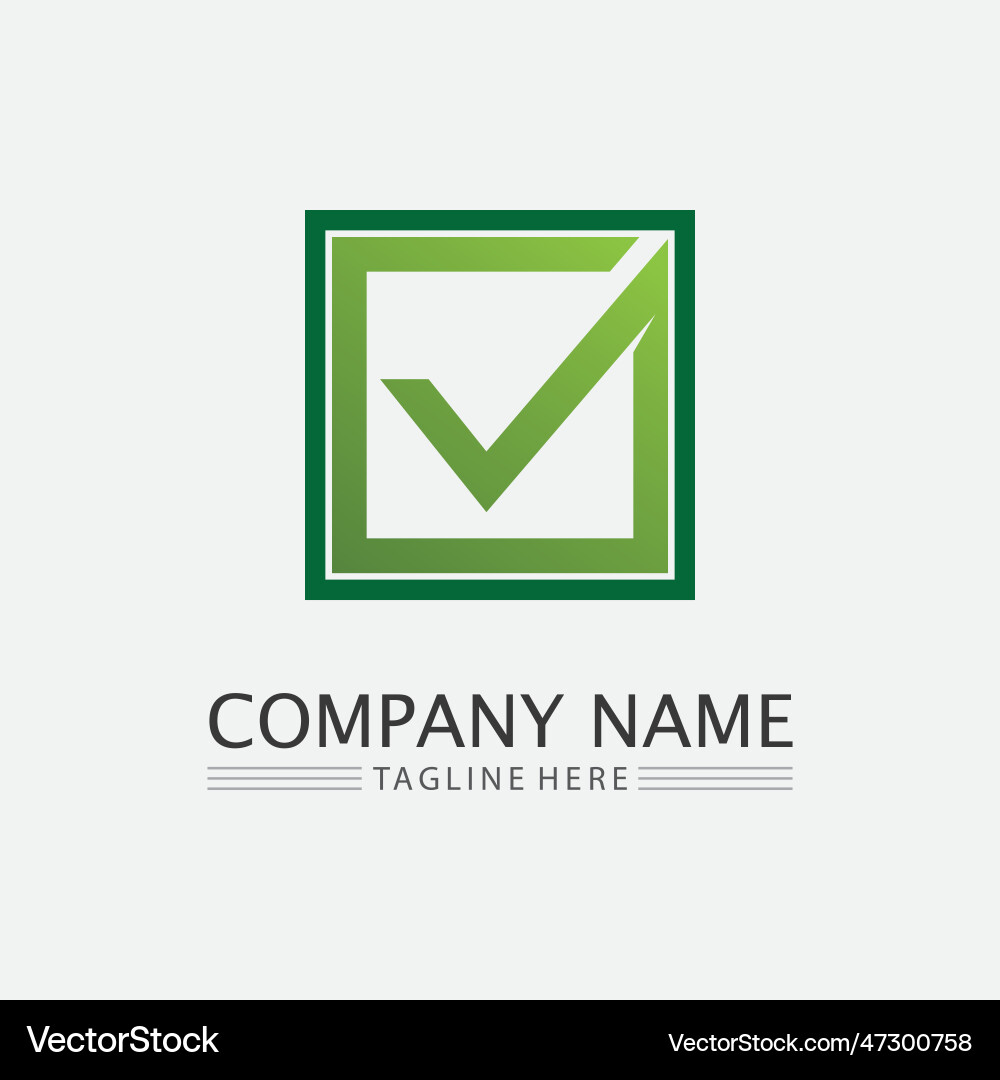 Checklist check mark logo or icon tick symbol Vector Image