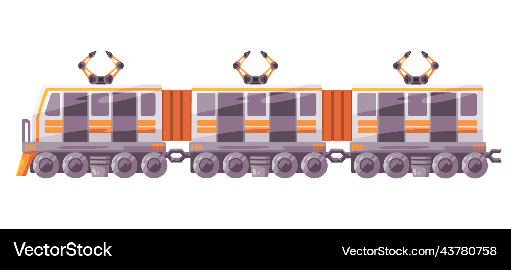 Electric train commuter rail transport drawing Vector Image