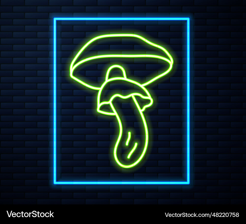 Glowing neon line psilocybin mushroom icon Vector Image
