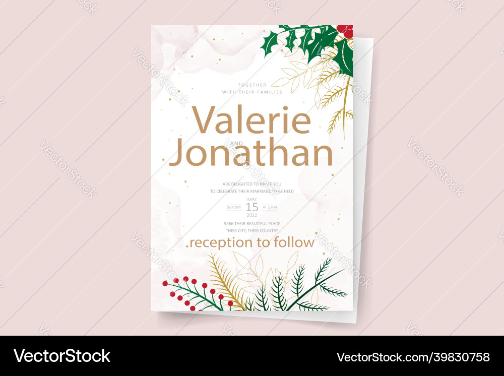 Hand drawn wedding invitation card design Vector Image