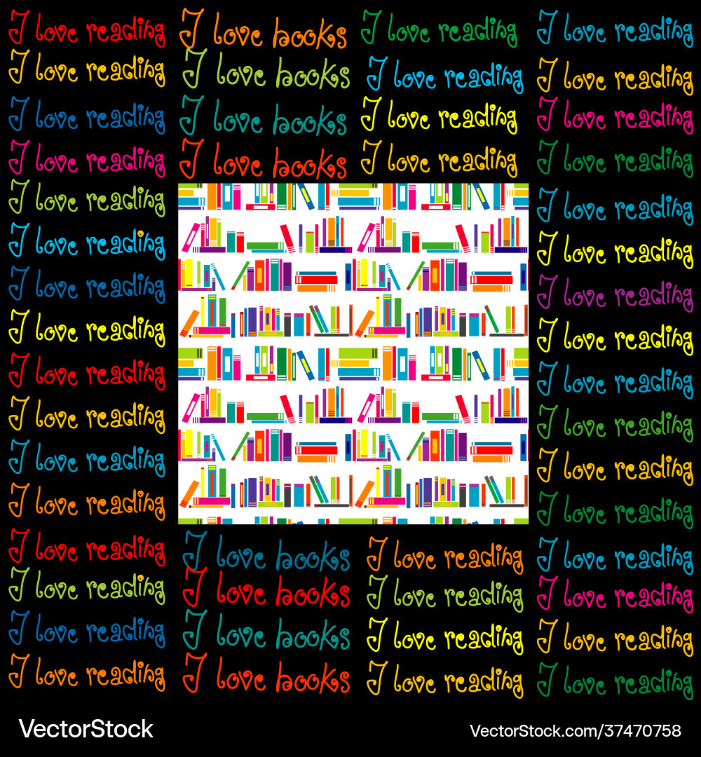 I love learning and love books background Vector Image