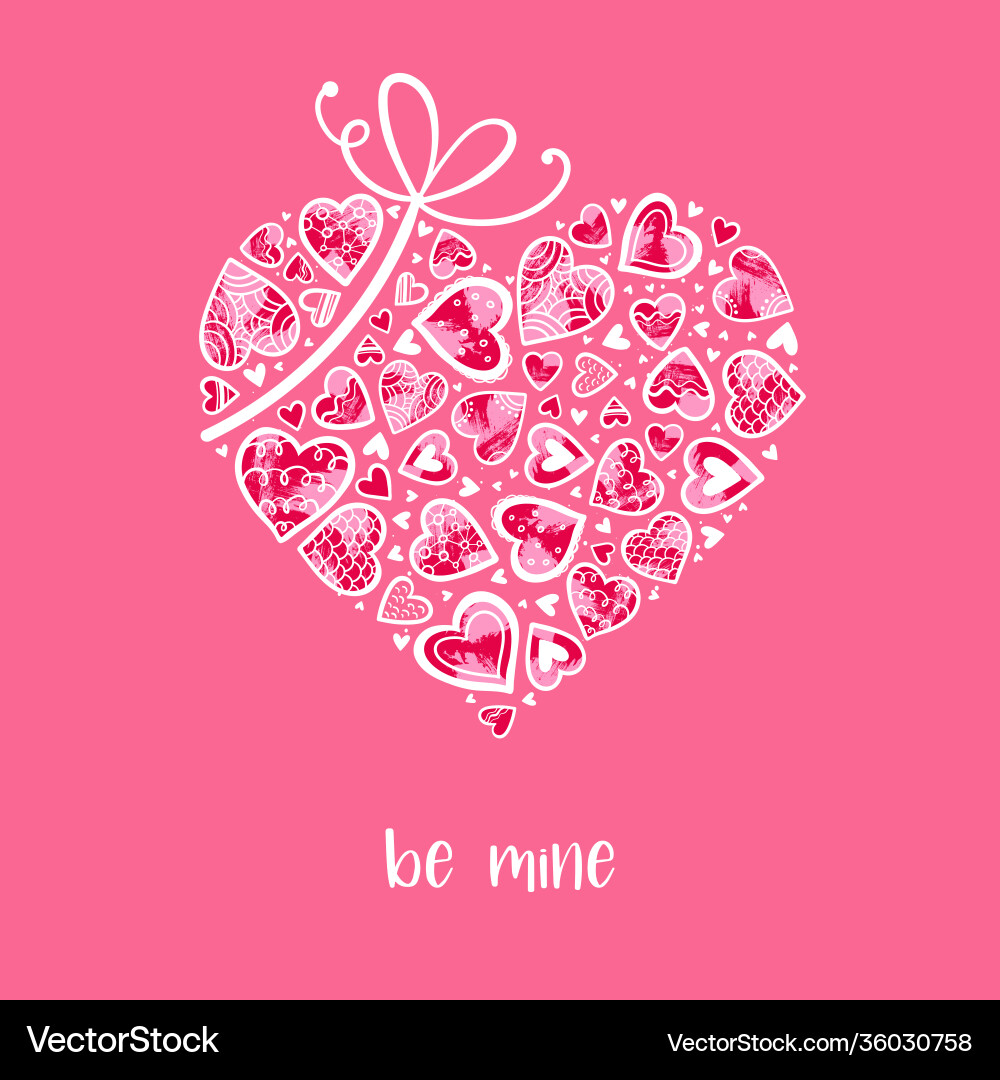 Lovely hand drawn valentines day design Royalty Free Vector