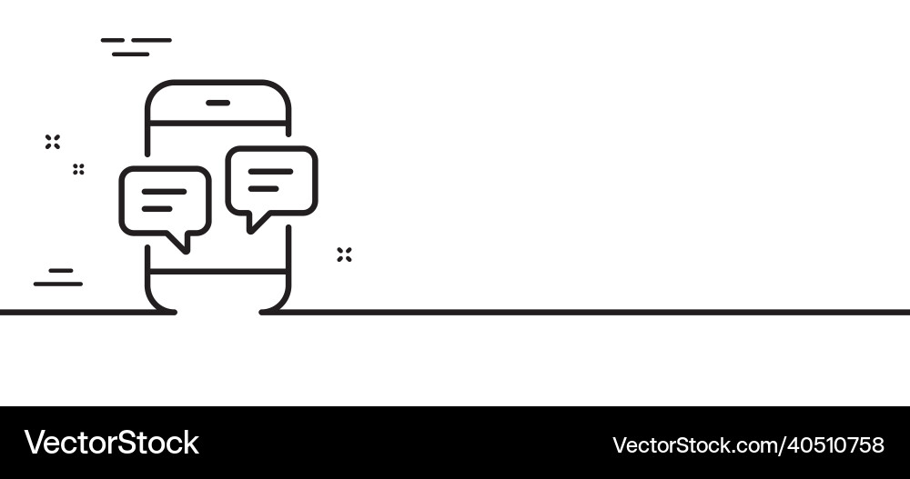 Phone message line icon mobile chat sign minimal Vector Image