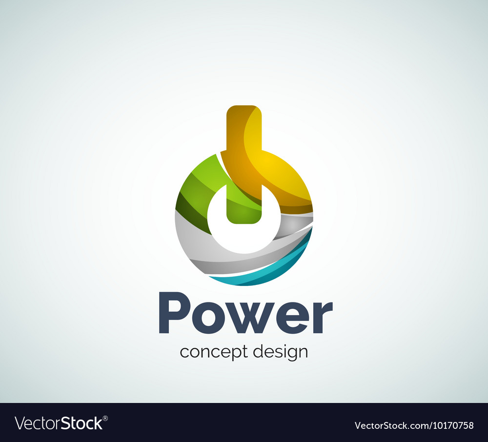 Power button logo template Royalty Free Vector Image