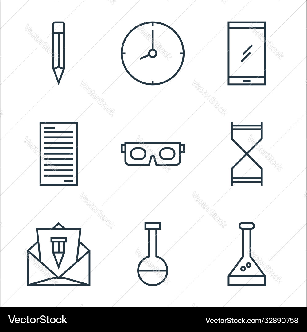 School line icons linear set quality line set Vector Image