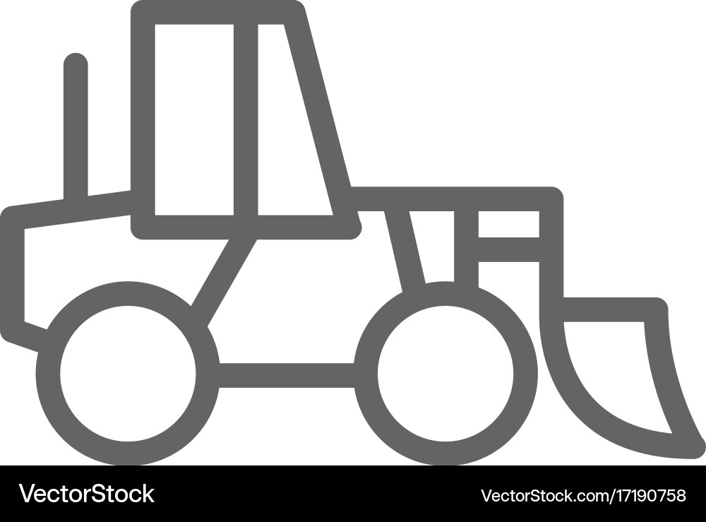 Simple wheel loader line icon symbol and sign Vector Image