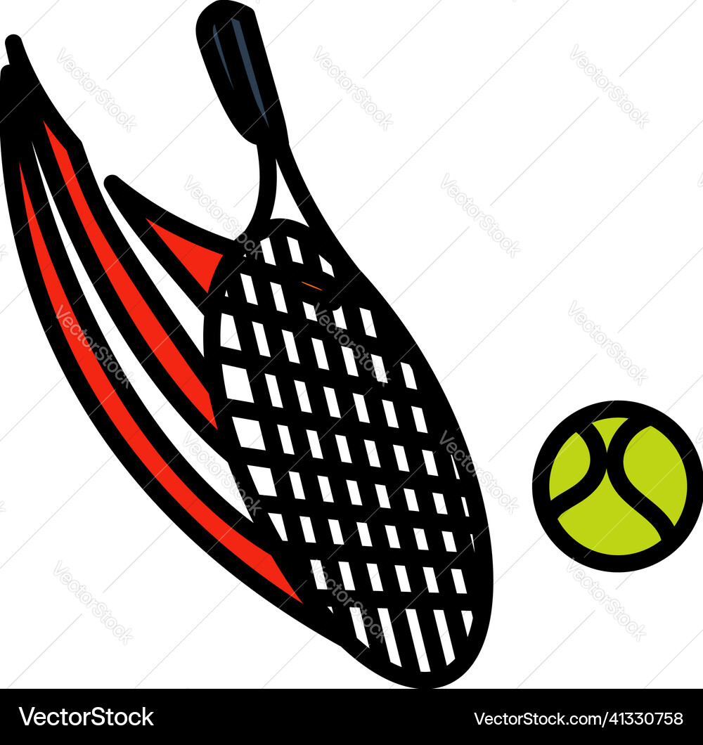 Tennis racket hitting a ball icon Royalty Free Vector Image