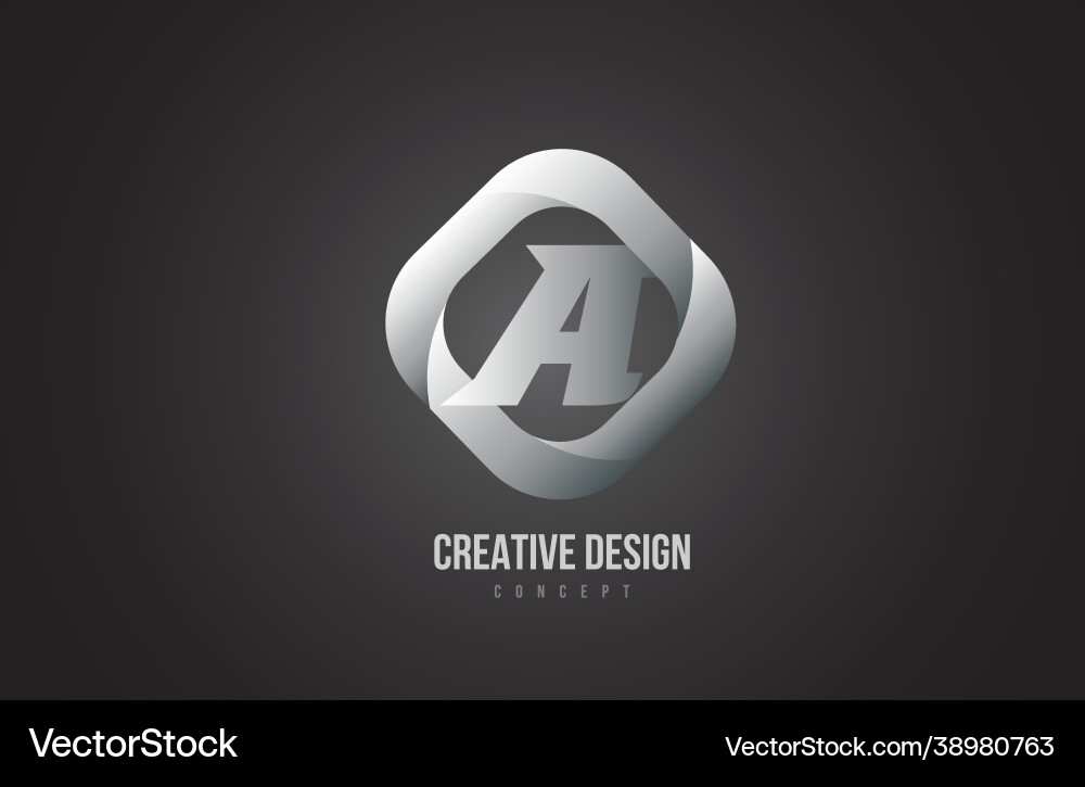 A grey black alphabet letter logo icon creative Vector Image