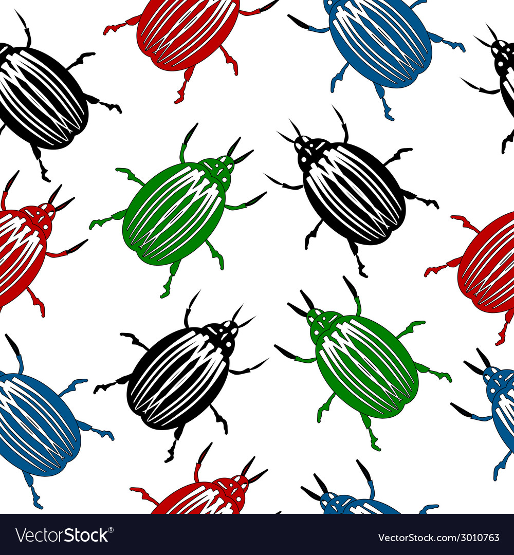 Bug seamless pattern Royalty Free Vector Image