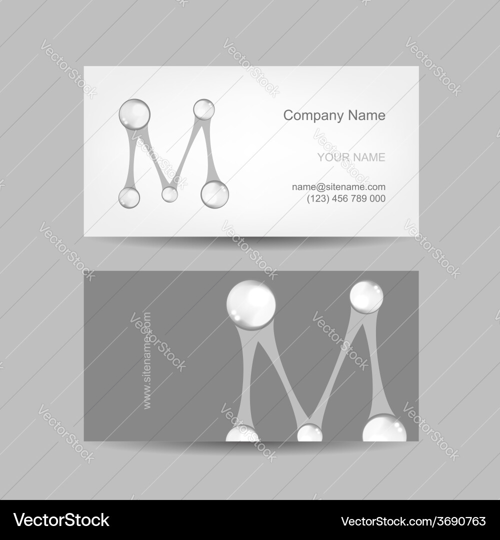 Business card design with letter m Royalty Free Vector Image