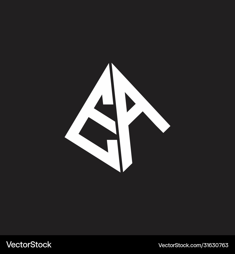 Ea logo monogram with standout triangle shape Vector Image