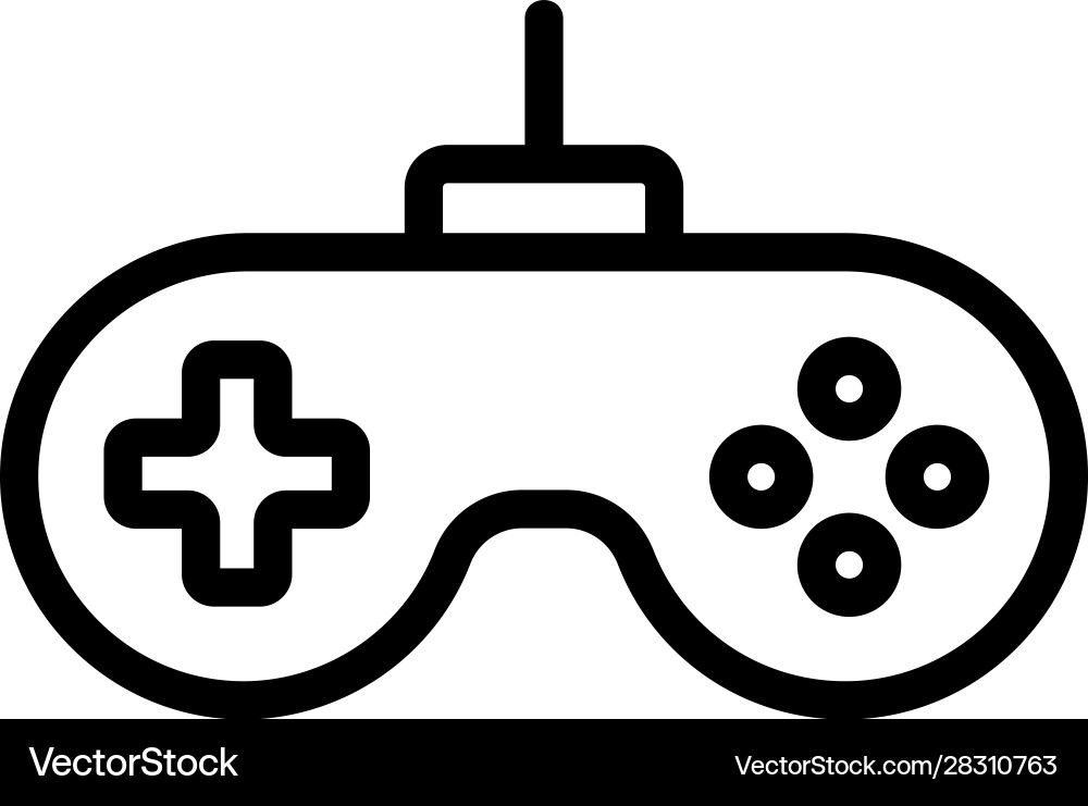 Game joystick icon isolated contour symbol Vector Image