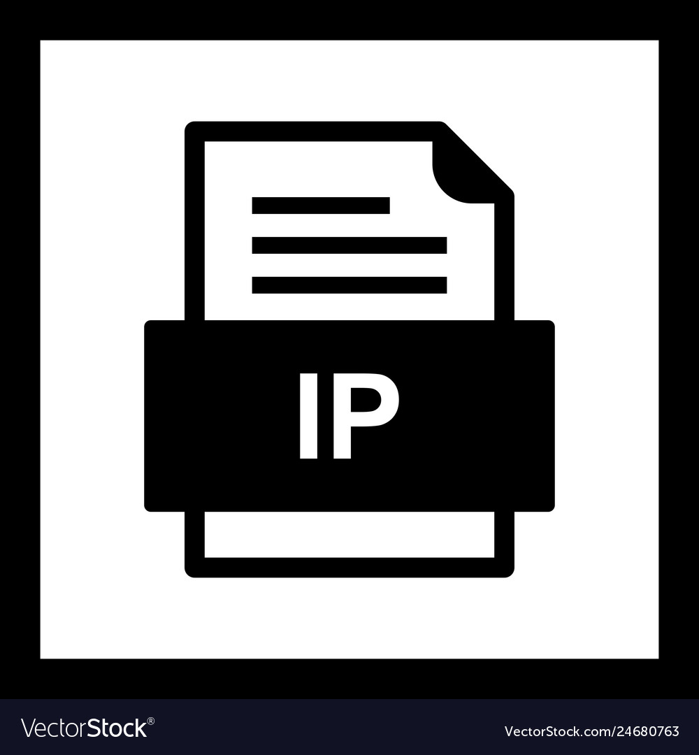 Ip file document icon Royalty Free Vector Image