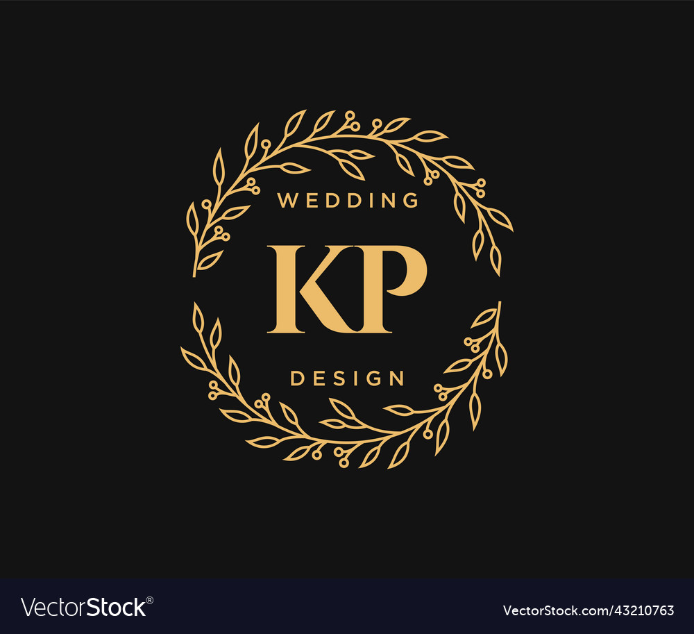 Kp initials letter wedding monogram logos Vector Image Kp initials letter wedding monogram logos Vector Image