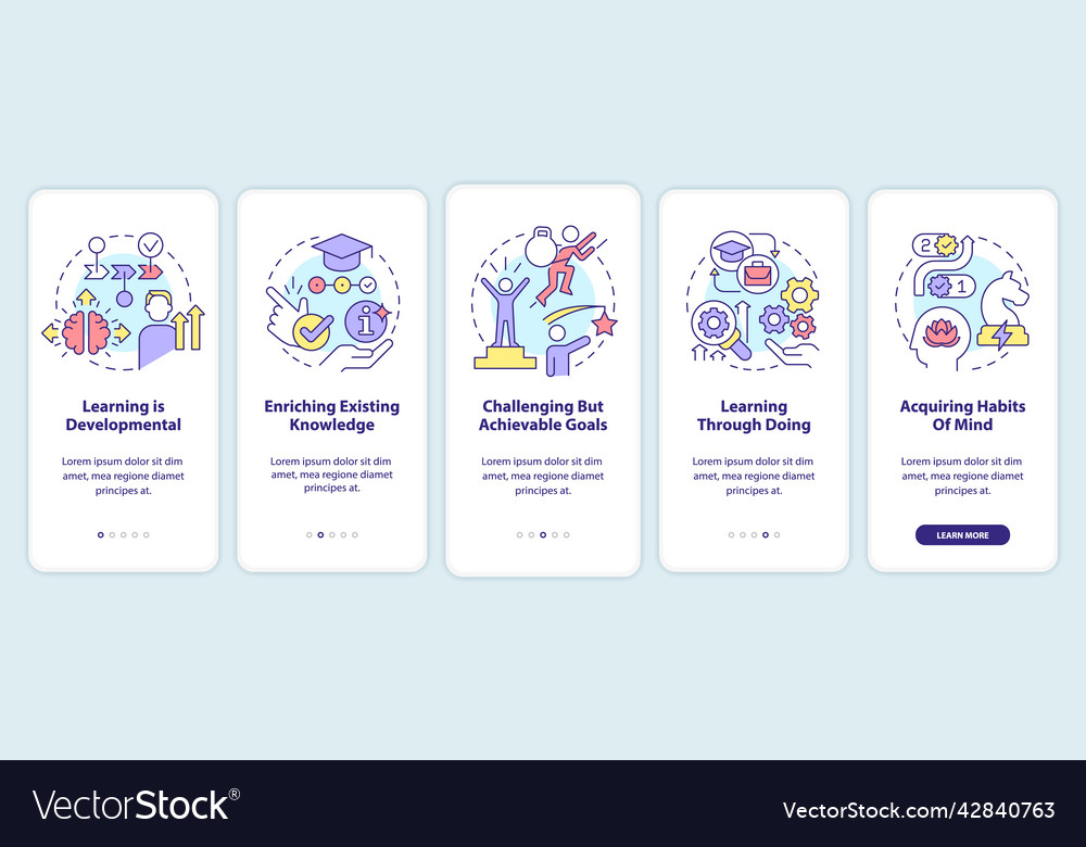 Learning Basic Concepts Onboarding Mobile App Vector Image