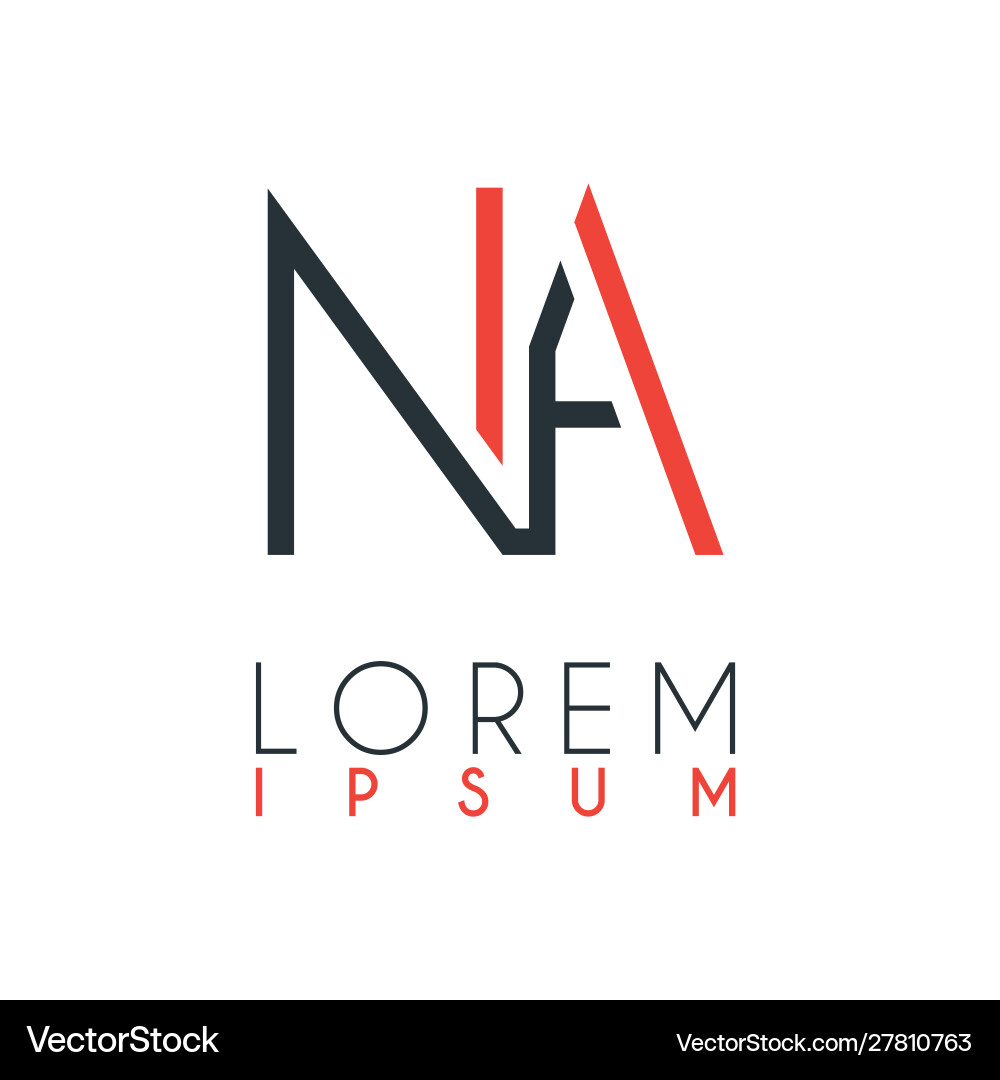 Logo between letter n and a or na Royalty Free Vector Image