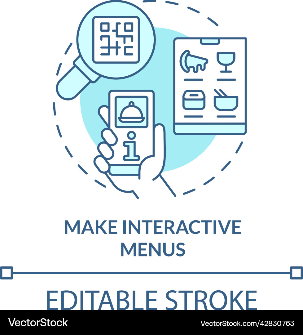 Make interactive menus turquoise concept icon Vector Image