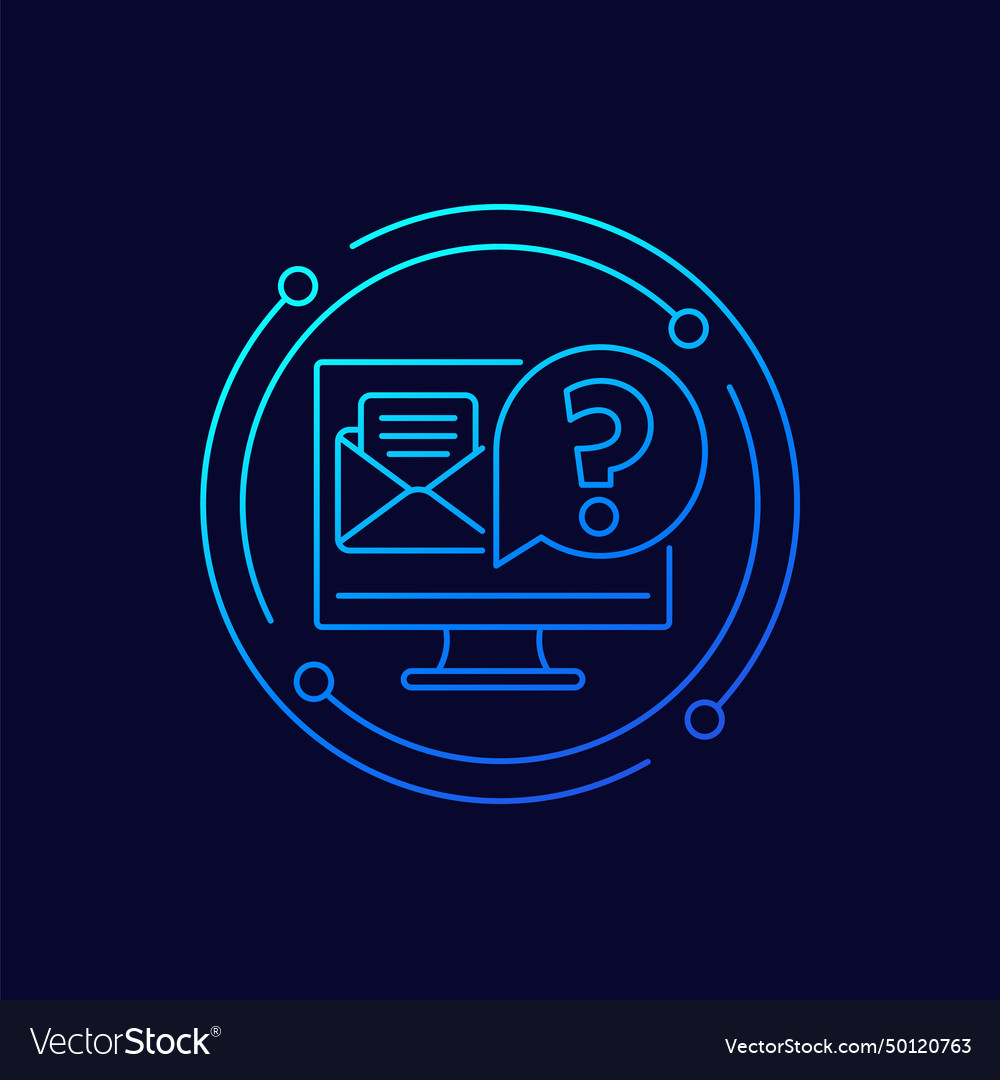 Request mail email icon linear design Royalty Free Vector