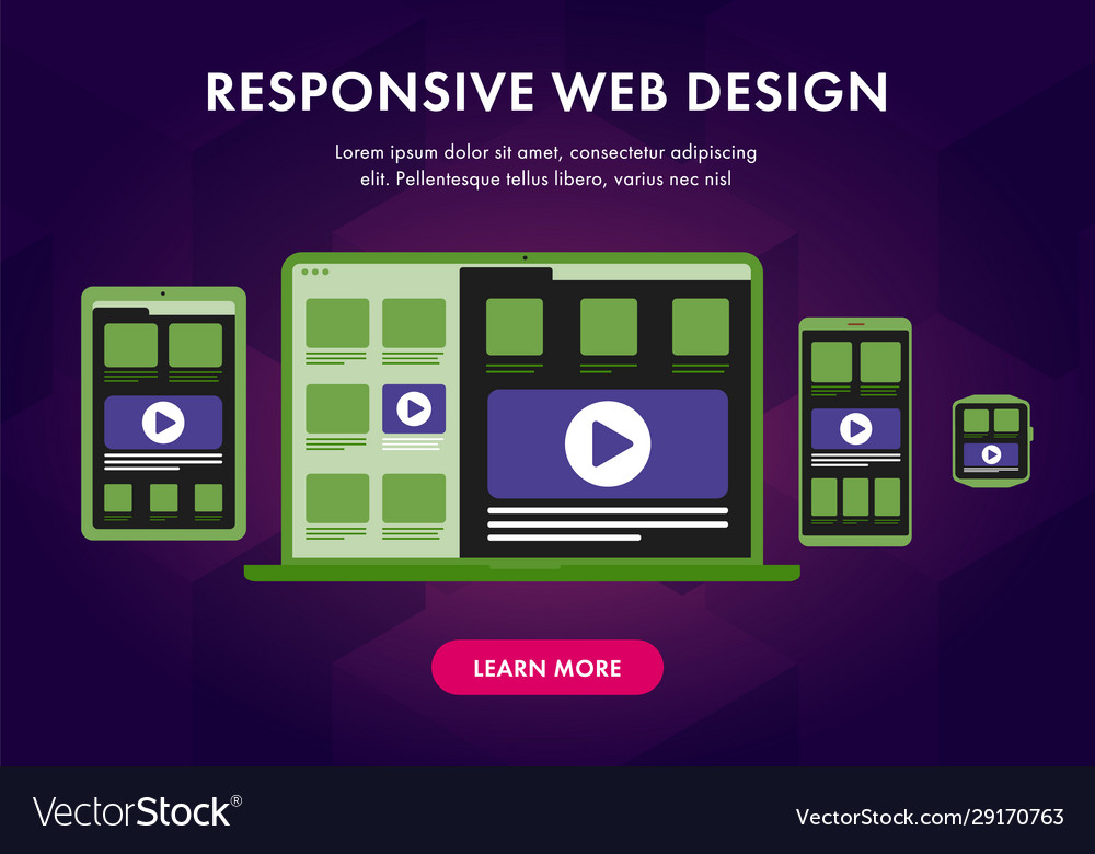 Responsive web design flat Royalty Free Vector Image