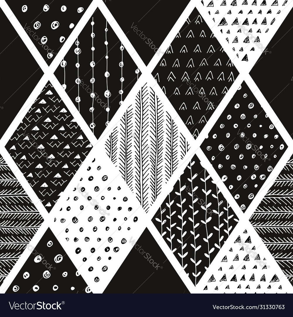 Seamless patchwork pattern geometrical background Vector Image