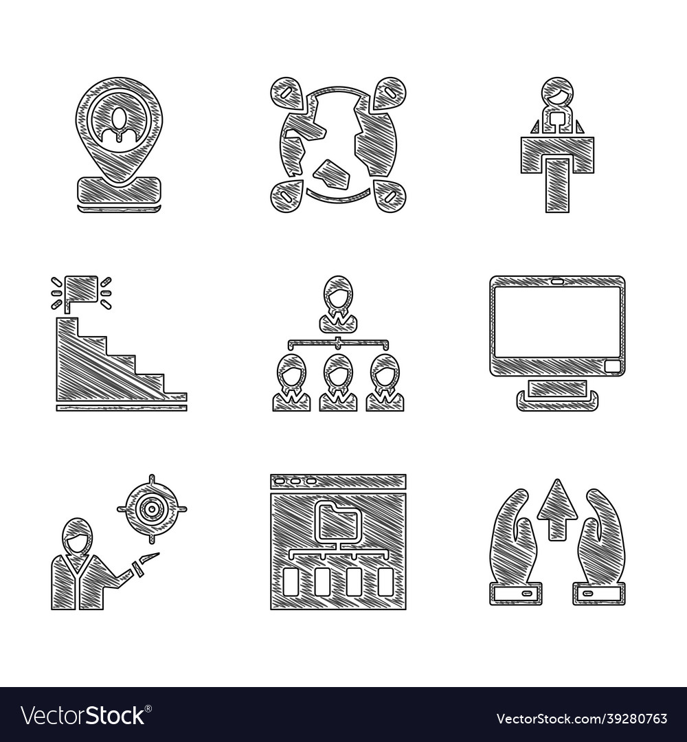 Set hierarchy organogram chart browser files Vector Image Set hierarchy organogram chart browser files Vector Image