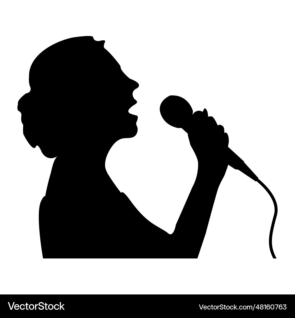 Singing woman icon holding mix Royalty Free Vector Image