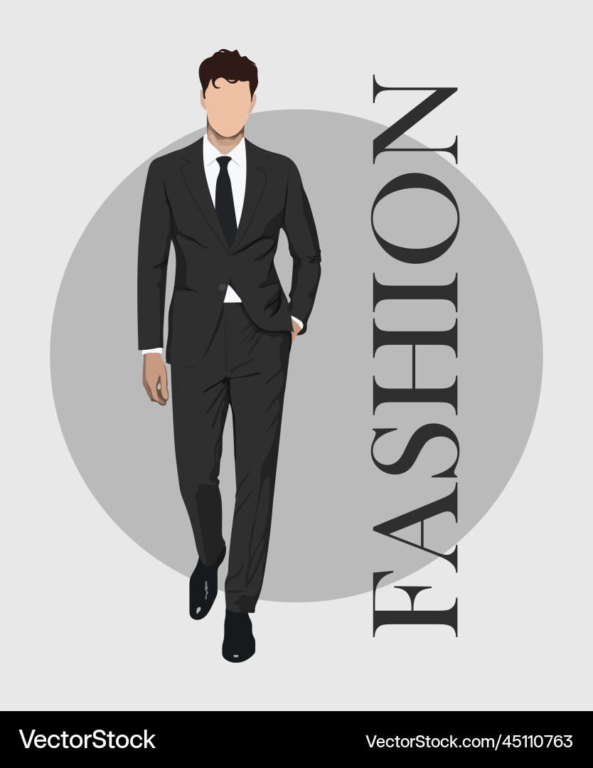 Stylish man in a flat style on an interesting Vector Image