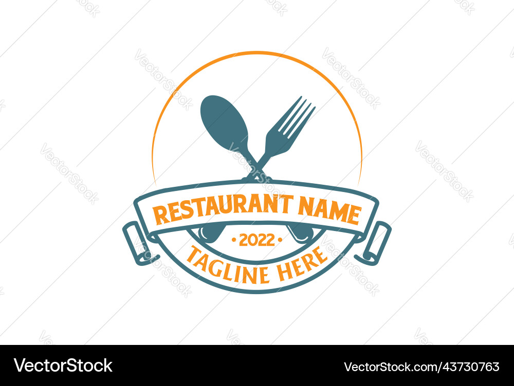 Vintage retro crossed spoon fork for kitchen cook Vector Image